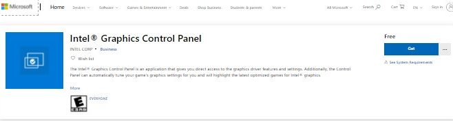 download again the Intel Graphics Control Panel | AlfinTech Computer