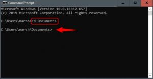 type cd in the Command Prompt | AlfinTech Computer